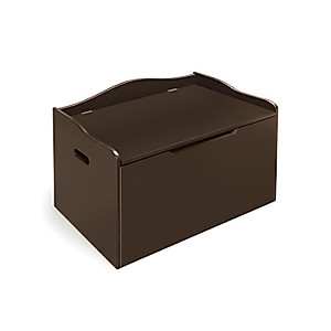 Badger Basket Kid's Wooden Toy Box and Storage Bench Seat with Safety Hinge - Espresso