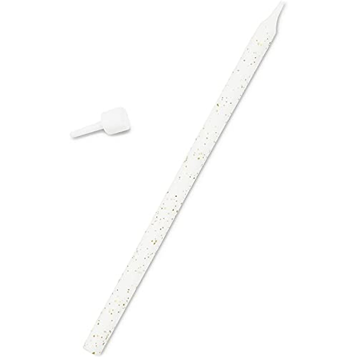 White Gold Glitter Long Thin Birthday Cake Candles in Holders (5 in., 48 Pack)