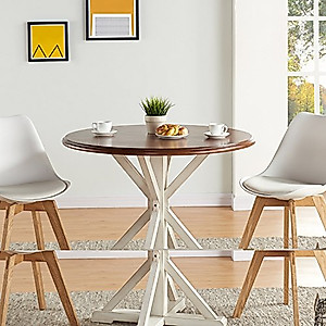 SEI Furniture Barrisdale Modern Farmhouse, Dining Table, Antique White, Whiskey Maple