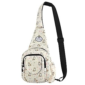 HUA ANGEL Floral Sling Bag - Small Crossbody Backpack Shoulder Bag for Men Women Hiking Travel Cycling Chest Bag Daypack