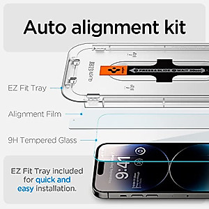 Spigen Tempered Glass Screen Protector [GlasTR EZ FIT] designed for iPhone 14 Pro [Case Friendly] - Sensor Protection / 2 Pack