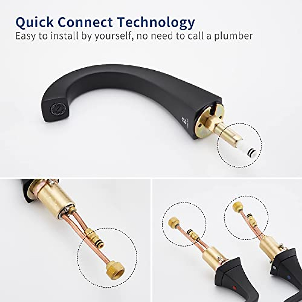 Matte Black Bathroom Faucet,Widespread Bathroom Sink Faucet for 3 Hole,2 Handles Bathroom Vanity Faucet 8 Inch,HOMELODY Lavatory Faucet for Sink with Pop Up Drain