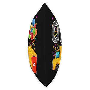 Garbage Truck Dumpsters Bin Birthday Pun Happy O6 Birthday Rear Loader Garbage Truck Throw Pillow, 16x16, Multicolor