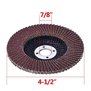 Flap Discs 40 PCS 4.5 Inch - 40 60 80 120 Grit Grinding Discs 4 1/2 Assorted Sanding Grinding Wheels,Aluminum Oxide Abrasives,Grinder disc