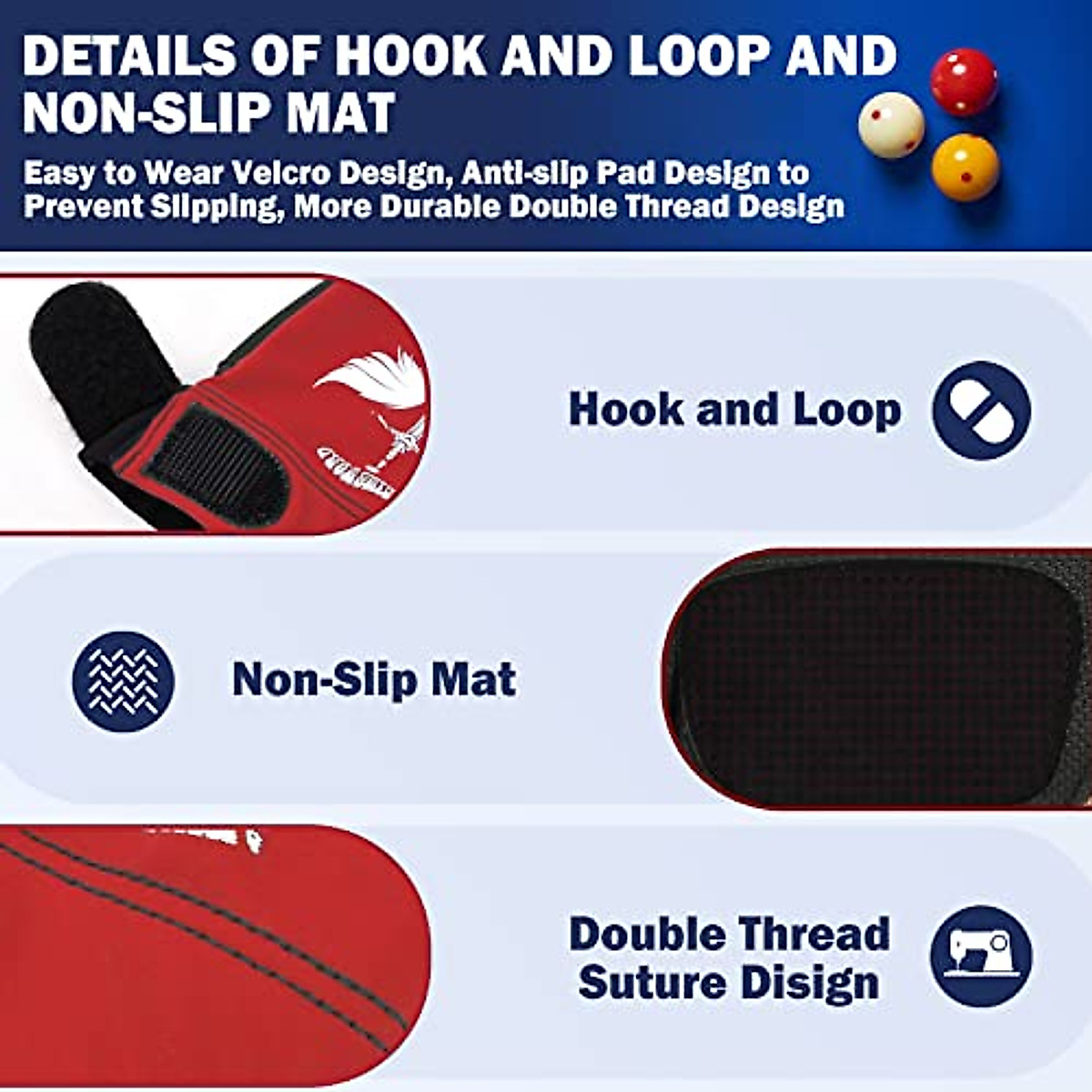 ANIMSWORD Breathable and Comfortable Billiard Pool Gloves Fits on Left Hand or Right Hand for Snooker Cue Sport Glove