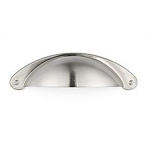Richelieu Hardware BP82333195 Sorbonne Collection 3-inch (76 mm) Center-to-Center Brushed Nickel Traditional Cup Shaped Cabinet and Drawer Pull Handle for Kitchen, Bathroom, and Furniture