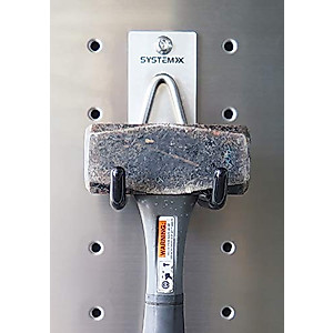 System X SVS 163-3 Stainless Steel Short Double Hook for Pegboard, 3 Inches Long, Pack of 3