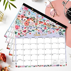 2023-2024 Desk Calendar - 18 Monthly Desk/Wall Calendar 2023-2024 2-in-1,16.8" x 12", Jan 2023 - Jun 2024, Thick Paper with Corner Protectors, Large Ruled Blocks - Floral