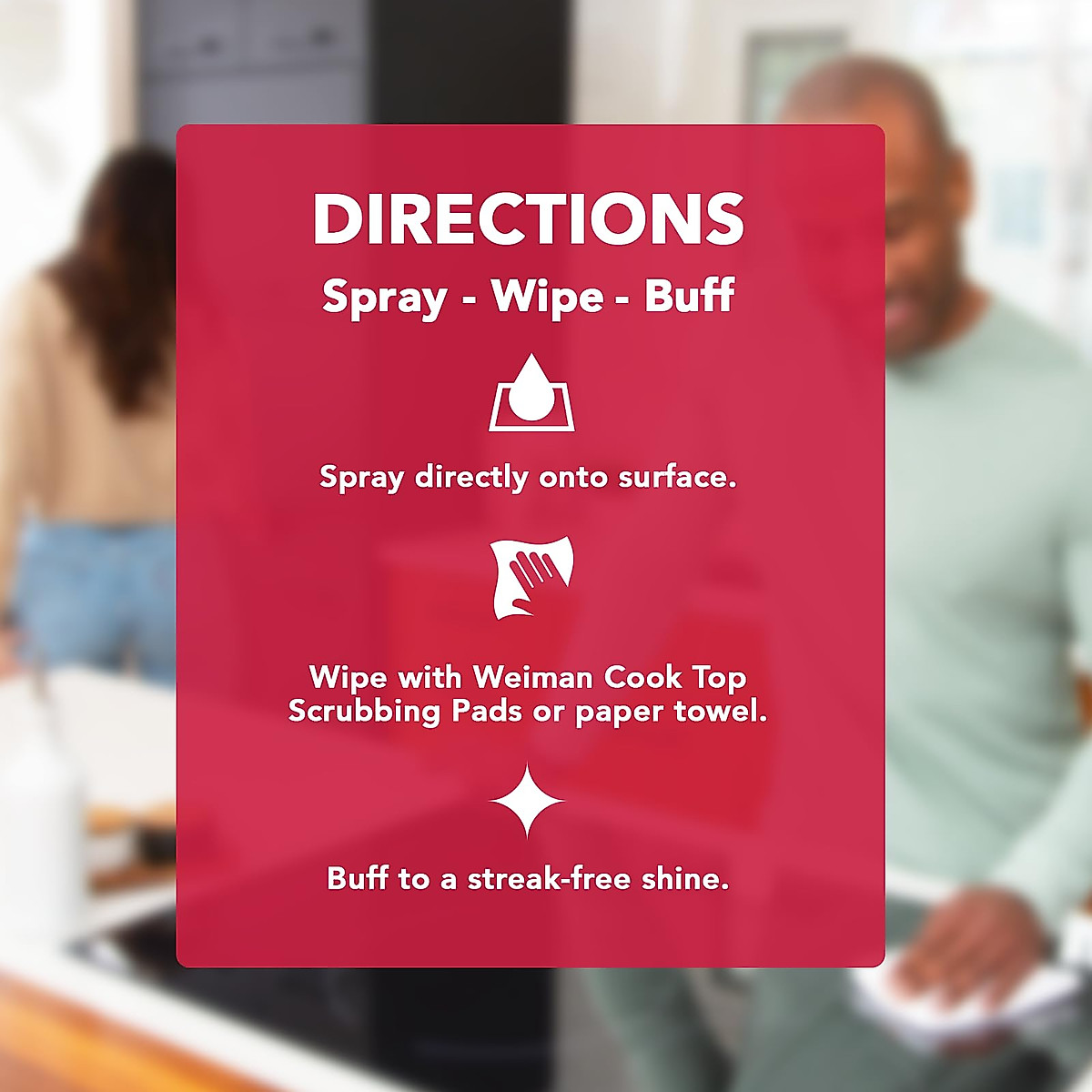 Weiman Cooktop Cleaner for Daily Use (2 Pack) Streak Free, Residue Free, Non-Abrasive Formula - 22 Ounce