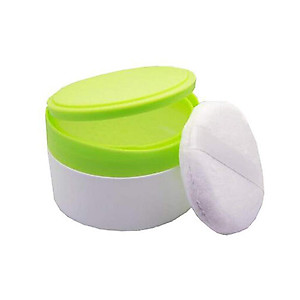 ericotry 1pcs Empty Portable Refillable Plastic Powder Puff Box Baby After-Bath Talcum Powder Container with Powder Puff and Sifter(Green)