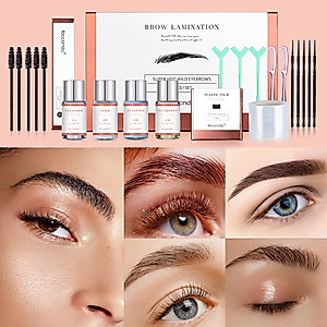 Ibcccndc Brow Lamination Kit Professional Starter Kit Perfect Full Fluffy Sculpt Brows Suitable for Salon Home Use | Eyebrow Brush And Eyelash Micro Brushes Added