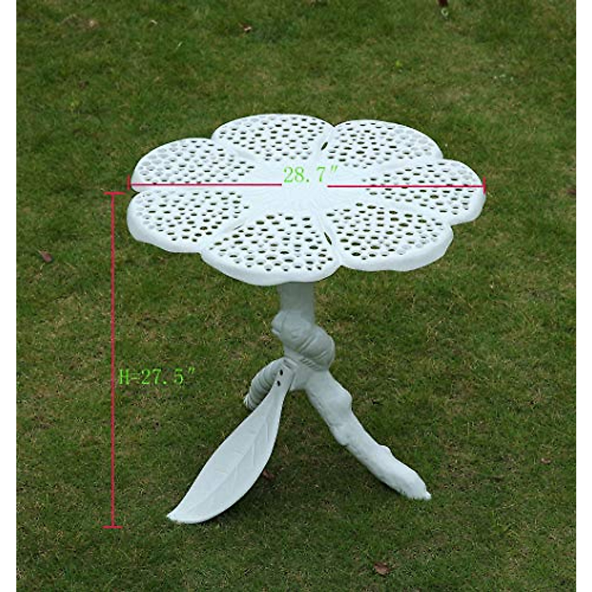 Caesar Furniture Cast Aluminum Outdoor Patio Butterfly Chair and Table (3 pcs, White)