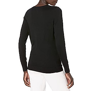 Amazon Essentials Women's Long-Sleeve Lightweight Crewneck Sweater (Available in Plus Size), Black, X-Large