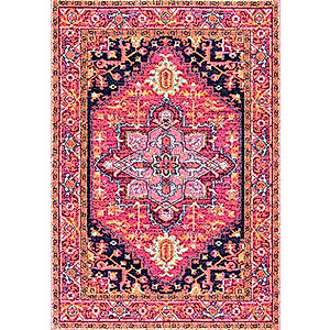 nuLOOM Jaclyn Bohemian Medallion Area Rug, 5' x 7' 5", Pink
