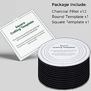 Perfnique Compost Bin Charcoal Filters, 12 Pack Filter Replacement for Compost Bucket, Kitchen Compost Bin Countertop Filters, Longer Lasting Activated Carbon Filters for Kitchen Pail Composter