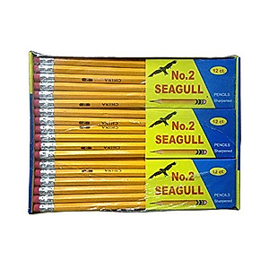 Pencils Pre-sharpened No. 2 144/box 12 Boxes of 12 New Improved Eraser