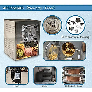 Kolice Commercial Mini Desktop Hard ice Cream Machine, Small countertop Hard ice Cream Maker, Gelato ice Cream Machine