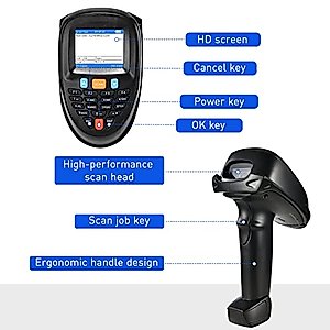 Wireless Barcode Scanner JRHC Portable Barcode Reader 1D PDF Inventory Scanner Data Collector Handheld Barcode Scanner with 2.2 inch LCD Screen & Charging Base…