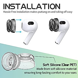 [5 Pairs]for AirPods 2/AirPods 3 Ear Tips Covers(Soft Silicone), Woocon AirPods Silicone Ear Covers Accessories Compatible with AirPods 3rd Generation & AirPods 2 & AirPods1 [Not Fit in Charging Case]