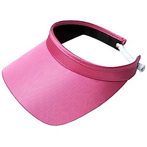Glove It Classic Solid Coil Visor, Ladies Visor Hat, Sun Visor for Women, Golf Visor with Coil, Visor for Running, Tennis, Beach, Pink