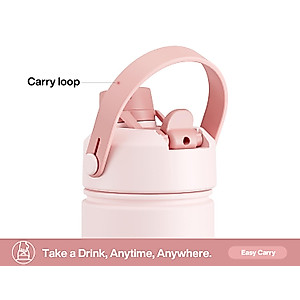 POWCAN 26 oz Insulated Water Bottle with 2-in-1 Straw and Spout Lid, Keep Cold 24H, Leak-Proof, Fits in Car Cup Holder, Stainless Steel Water Bottle for Sports, Travel, and School (Cotton Candy)