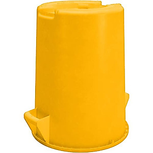 Carlisle FoodService Products Bronco Yellow 32 Gallon Round Waste Bin Trash Container - 84103204 - Pack of 4