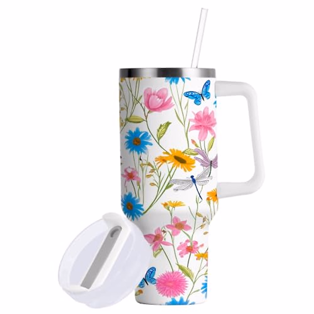 RPLIFE Wildflowers Tumbler, Stainless Steel Bottle, Water Bottle with Straw