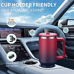 BENZZO Leak Proof Tumbler with Straw 40 OZ - Travel Coffee Tumbler for Hot and Cold, Stainless Steel Thermal Mug Insulated Cup Cold for 34Hrs & Hot for 10Hrs, Dishwasher Safe