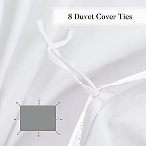 SNOWMAN Duvet Cover Queen Size,3 Pieces Bedding Sets,1200Thread Count 100% Egyptian Cotton Comforter Cover with 2 Pillowcases Ultra Soft&Breathable(White,90x90Inches)