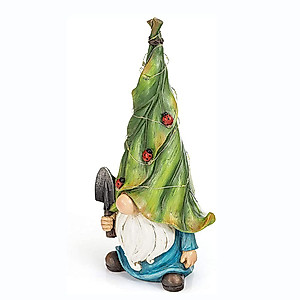 Sxxrdz Creative Garden Resin Gnome Statue Cute Shaped Gnome Figurine, Outdoor Garden Waterproof Figurine with Solar Powered LED Lights, for Home Garden Outdoor Indoor Decor Supplies