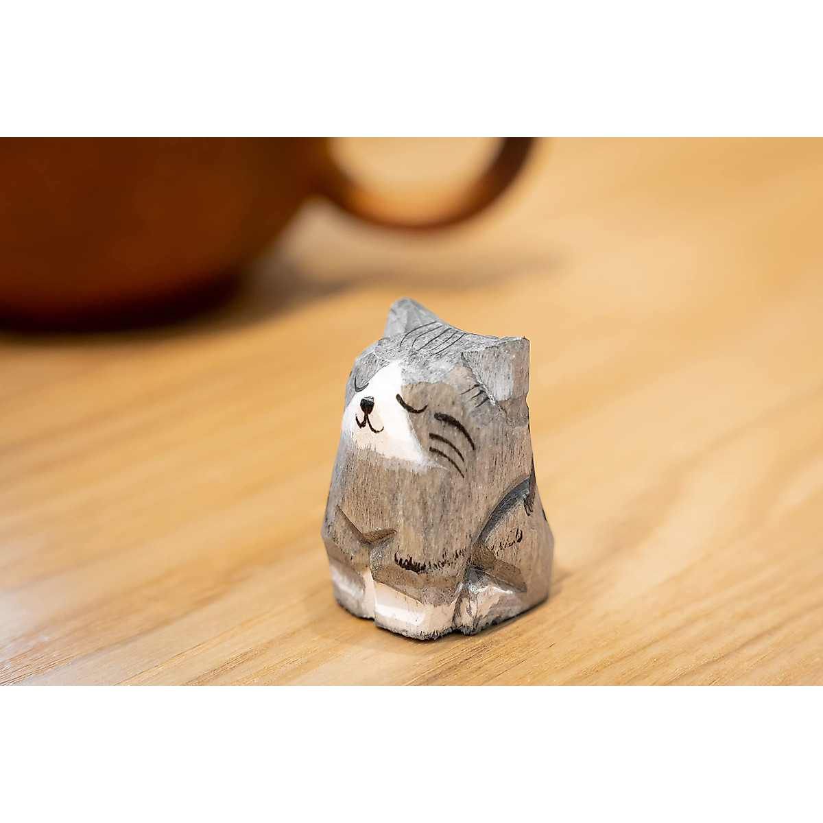 Islandoffer Wooden Carving Kitten Set (3 pcs)