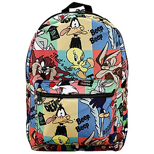 Looney Tunes Classic Cartoon Characters Tile Print Laptop Backpack