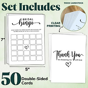 STOFINITY Bridal Shower Bingo Game - 50 Pcs Wedding Shower Game for 50 Guests, Bridal Bingo for Bridal Shower Game, Wedding Bingo Bridal Party Game for Bridal Shower Decorations