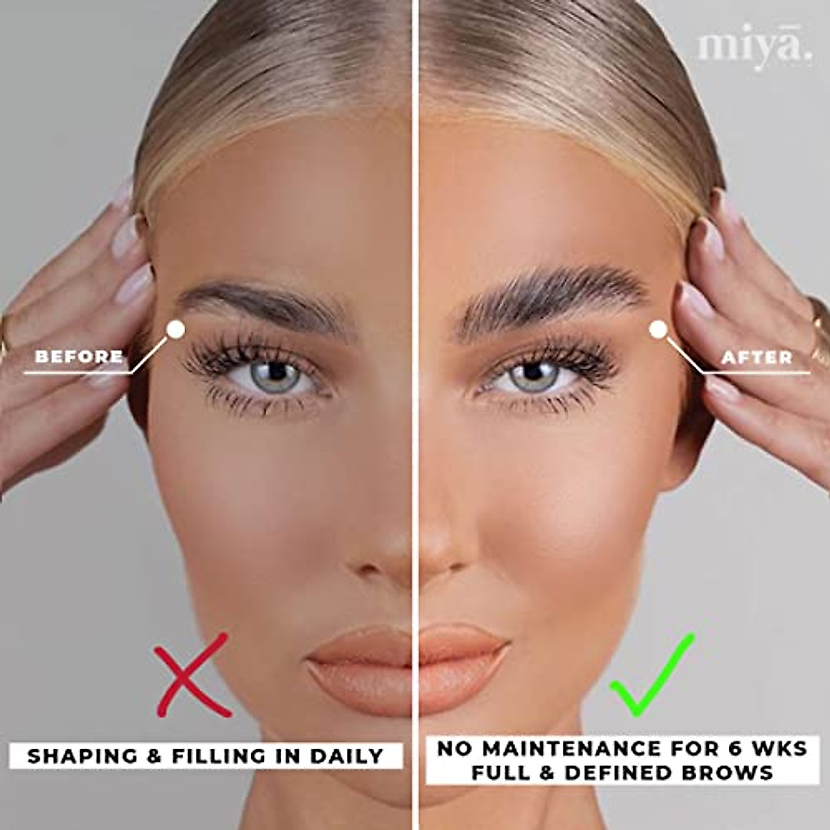 MIYA LASH | Brow Lamination Kit | Professional Eyebrow Lamination with Keratin | DIY Eye Brow Lift Kit | Fuller, Thicker Brows for 6 weeks | Includes Easy to Use Instruction, Treatment Tools & Brushes
