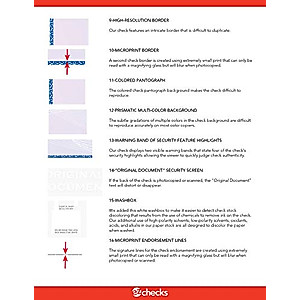 EZ Checks 3 Checks Per Page Hologram High Security Laser Check Stock | 150 Sheets/450 Checks | Blue/Maroon