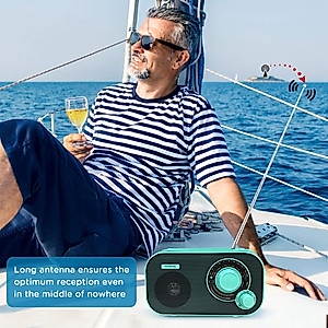 DreamSky AM FM Portable Radio Plug in Wall or Battery Operated for Home & Outdoor, Strong Reception, Large Dial Easy to Use, Transistor Antenna, Headphone Jack, Small Gifts for Seniors Elderly