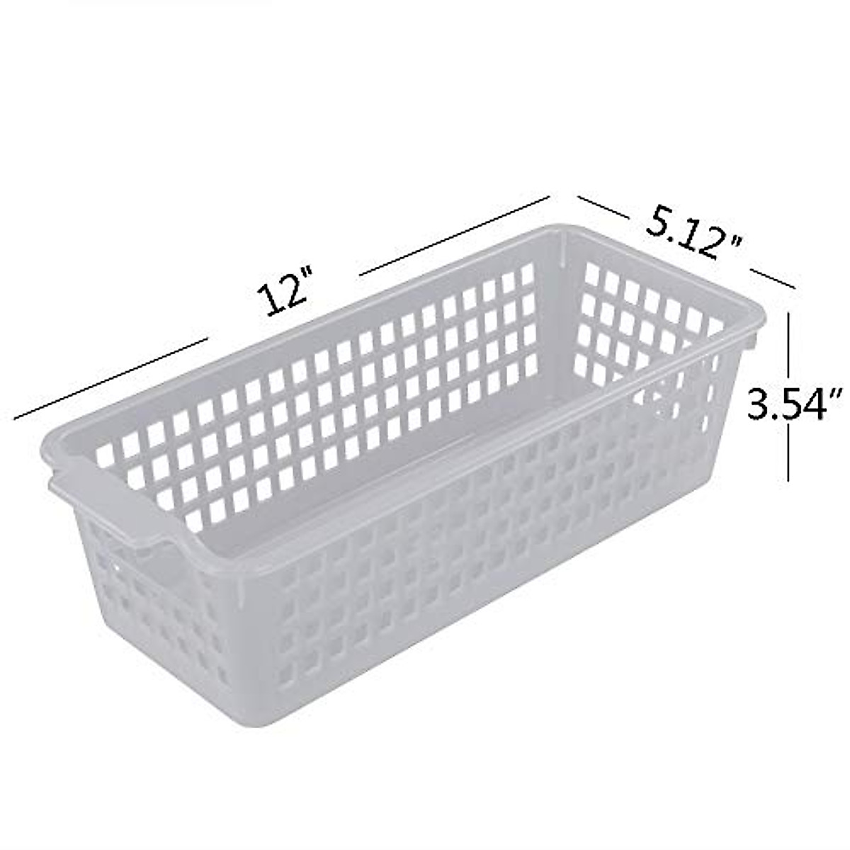 EudokkyNA Clear Slim Storage Baskets, Plastic Small Organizing Bin Set of 6