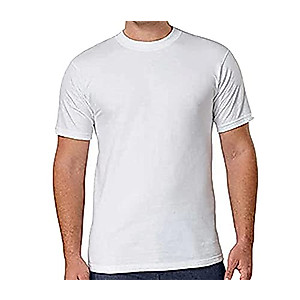 Kirkland Signature Men's Crew Neck T-Shirts 100% Cotton (Pack of 6) (White,Large)