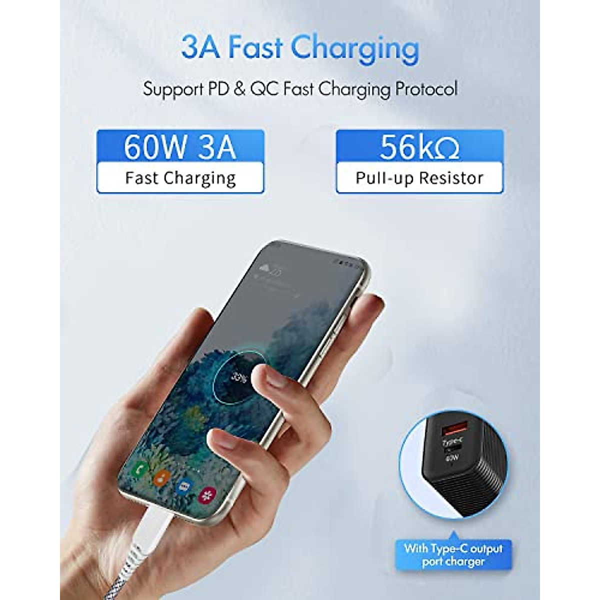 Long USB C to USB C Charger Cable 10ft 2Pack Charging Cord for Samsung Galaxy S22 S23 S20 S21 Plus Ultra FE 5G,Note 20/10,Note10,Note20,A52 A72 A53 5G,Google Pixel 6/6 Pro 4A 5,Fast Charge Power Wire