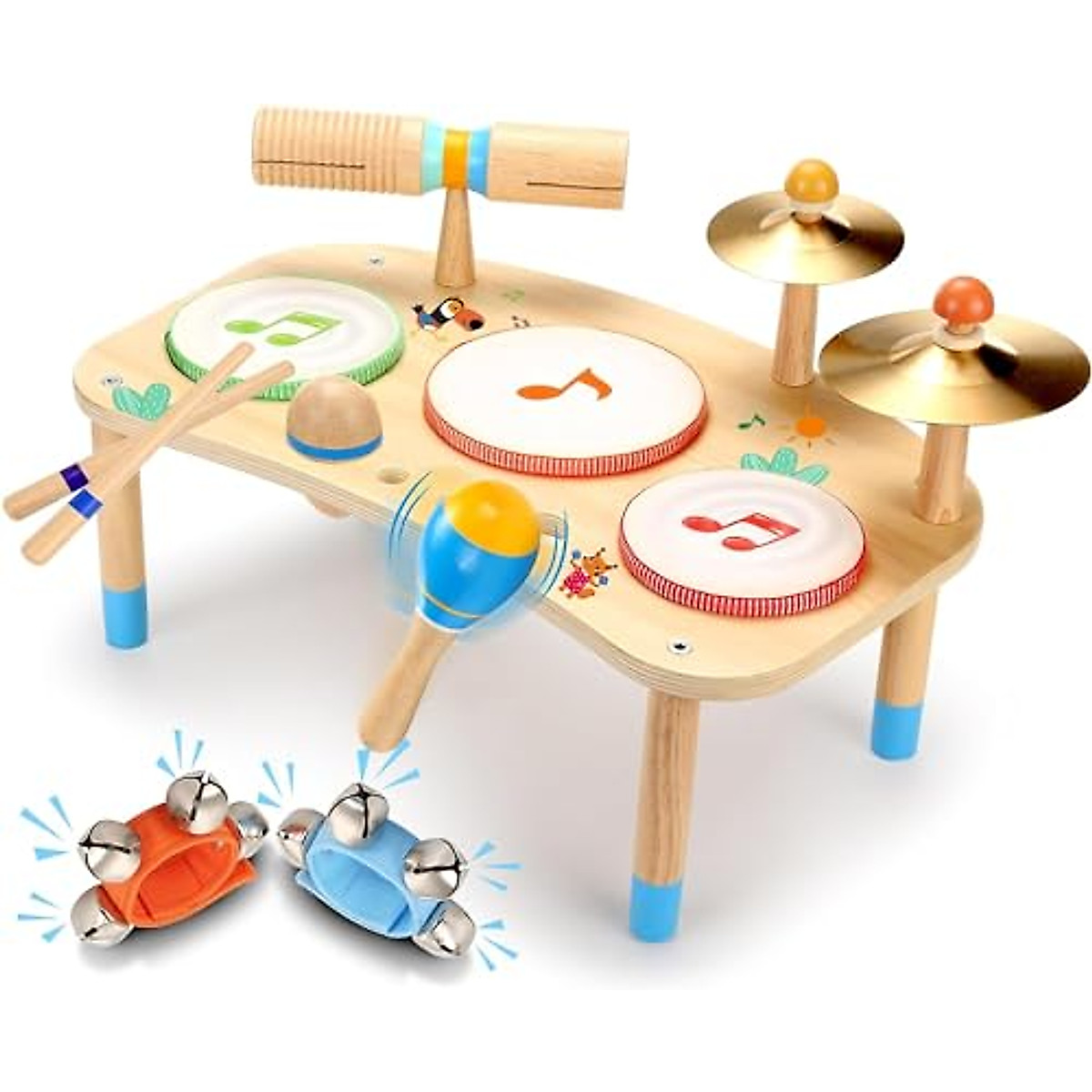 OATHX Kids Drum Set - 11 in 1 Musical Instruments for Toddlers Baby Preschool Educational Musical Toys, Montessori Toys for Kids Ages 1-6