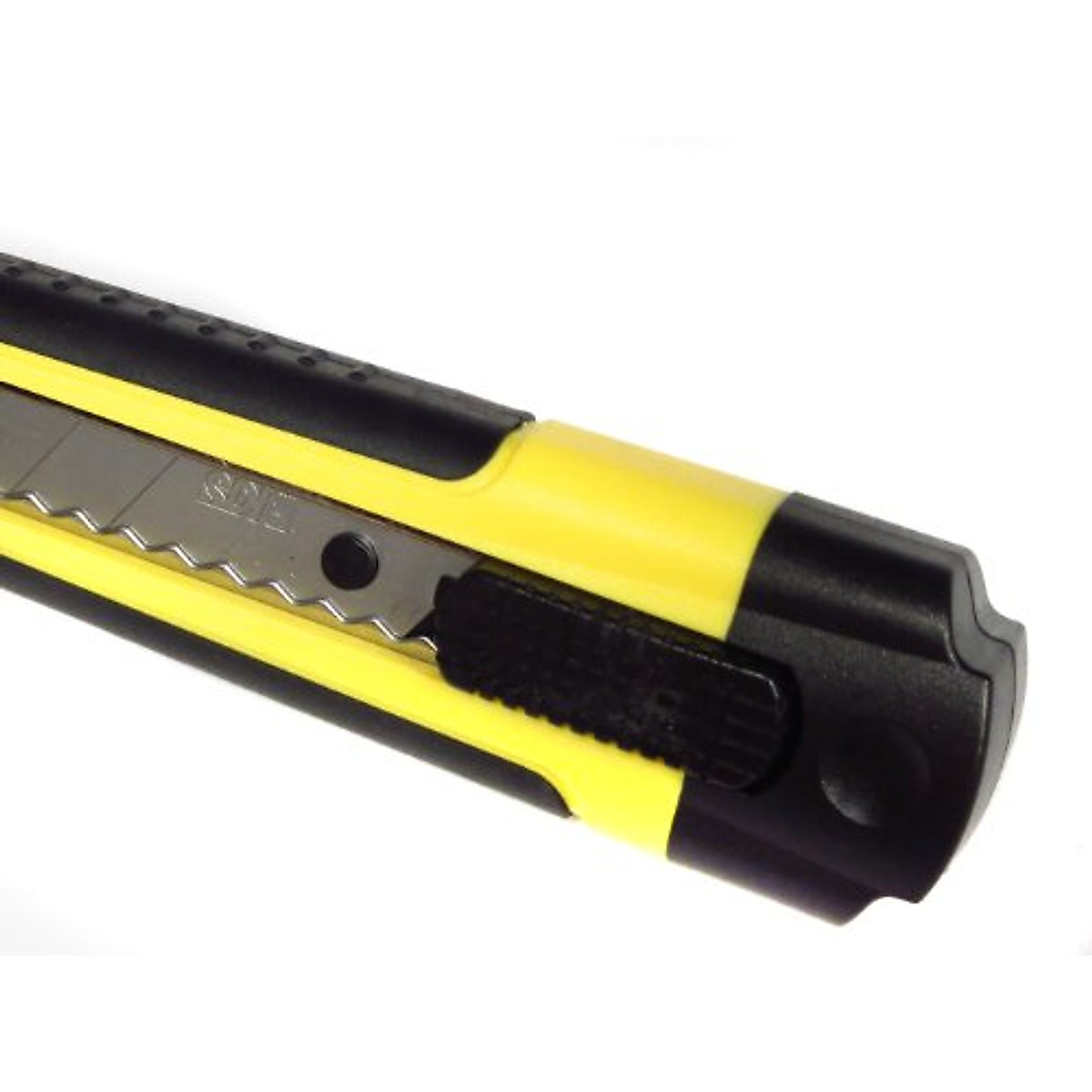 SDI-5431 Snap-off Utility Knife with 12 Set of Sk2+cr Blades, 18mm Heavy Duty Rubber Grip Cutter for Right or Left Handed User