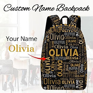 ihnlutzc Custom Name Backpack, Personalized Schoolbag with Name for Boys Girls Kids, Customized Casual Backpack with Name Gifts for School Travel Picnic Camping Hiking