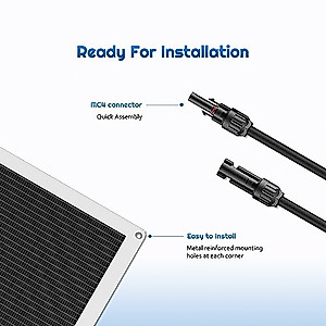 Alrska 150 Watt Flexible Solar Panel 12V Monocrystalline Bendable 150W 12 Volt Semi-Flexible Mono Overlap Solar Panel Solar Panels Charger Off-Grid for RV Boat Cabin Van Car Uneven Surfaces