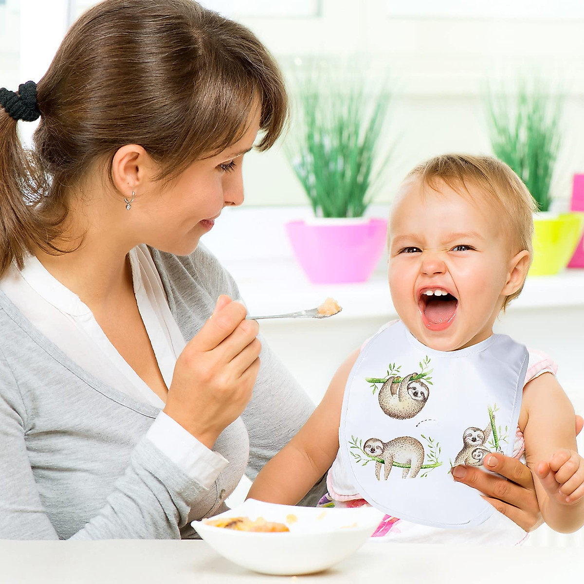 SATINIOR 20 Pcs Sublimation Blank Baby Bibs Bandana Drooling Teething Bibs, One Size, White