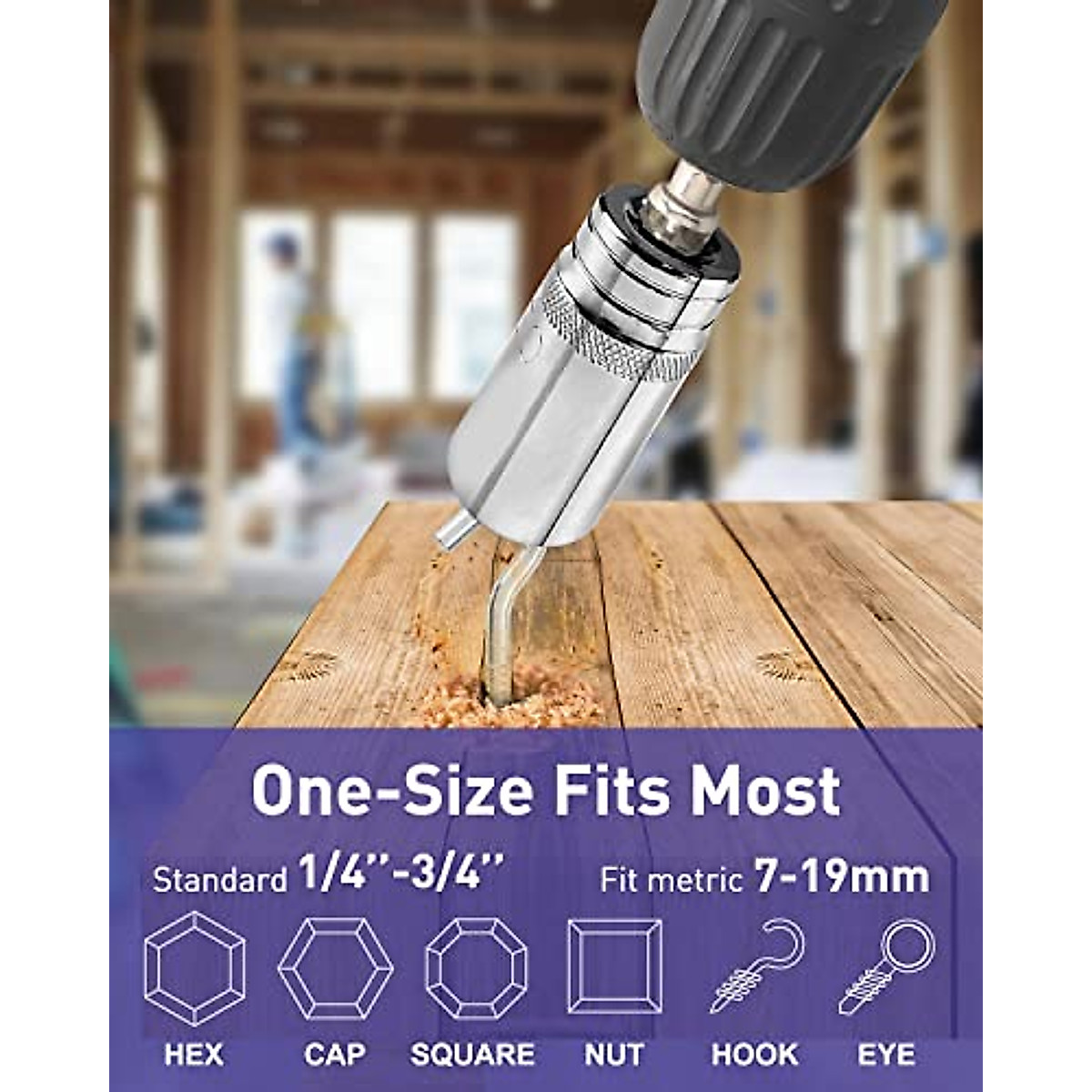 Super Socket for Men as Valentine's Day Gift, Universal Socket Wrench with Multi-Function Power Drill Adapter, Universal Socket Set, Thanksgiving Christmas Gift for Men Husband Dad Boyfriend(7-19mm)