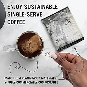 Mr. Espresso Instant Coffee - Organic Single Serve Coffee Tea Bags - Ethically Sourced Instant Espresso Coffee - No Machine Needed, Fair Trade Coffee Packets (Golden Gate) (Medium Dark Roast) (Pack of 8)