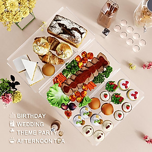 Upgraded! Bakzon Dessert Table Display Set, Acrylic Cupcake Buffet Dessert Risers Stands, Tier Serving Trays Holder for Weddings Baby Shower Tea Party