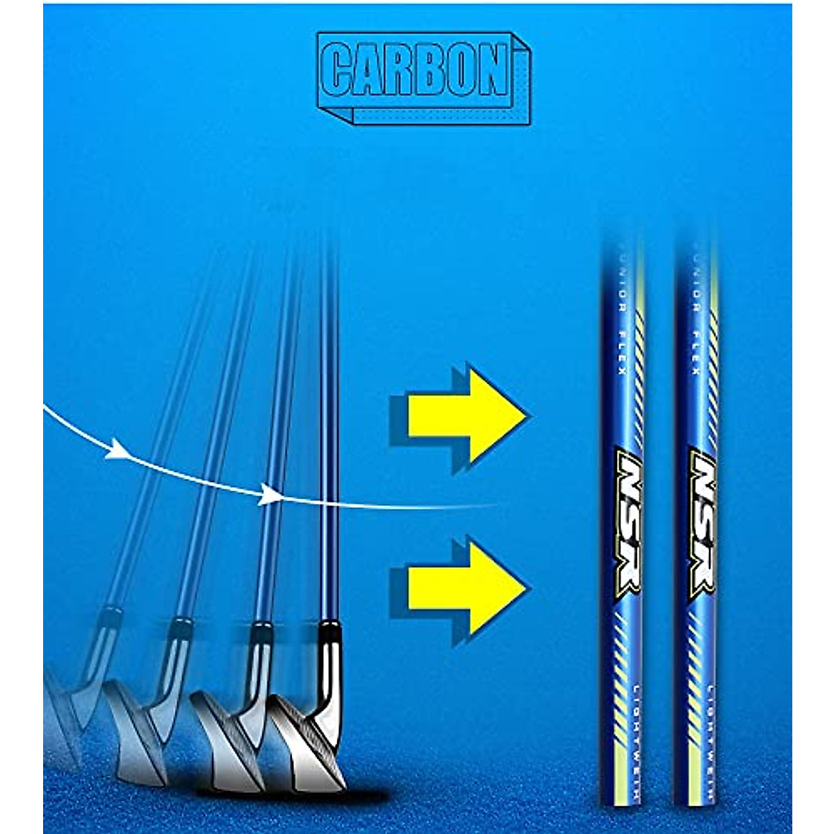 Kids Golf Clubs, Juniot Practice Golf Rod, NSR No. 7 Iron Alloy Head Light Carbon Shaft Golf Club Irons (Pink,Age 5-8)