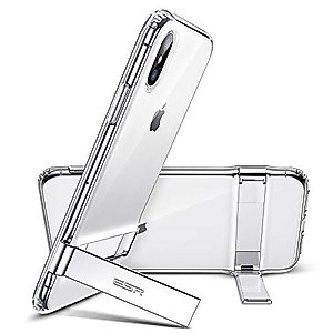 ESR Metal Kickstand Case for iPhone XR, [Vertical and Horizontal Stand] [Reinforced Drop Protection] Flexible TPU Soft Back for The iPhone XR, Clear