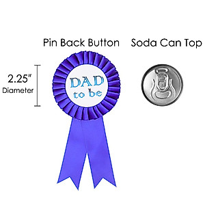 "Growing A Prince" Sash & Dad to Be Pin Kit - Little Prince Baby Shower It's A Boy Royal Prince Gift (Royal Blue)